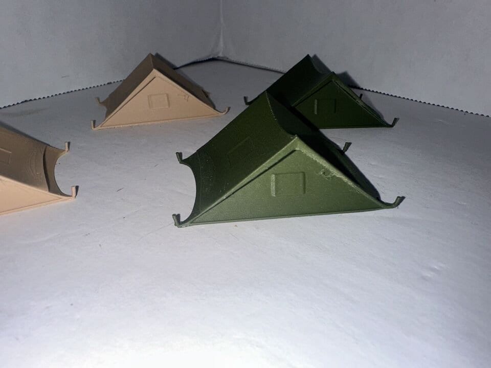 HO Scale Camping Tents 4-pack Army / Military Colors 1:87 Camp Scenery ...