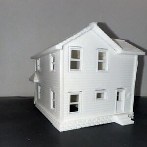 HO - Scale Modern Suburban Home 1:87 Farm House With Porch White Highly ...