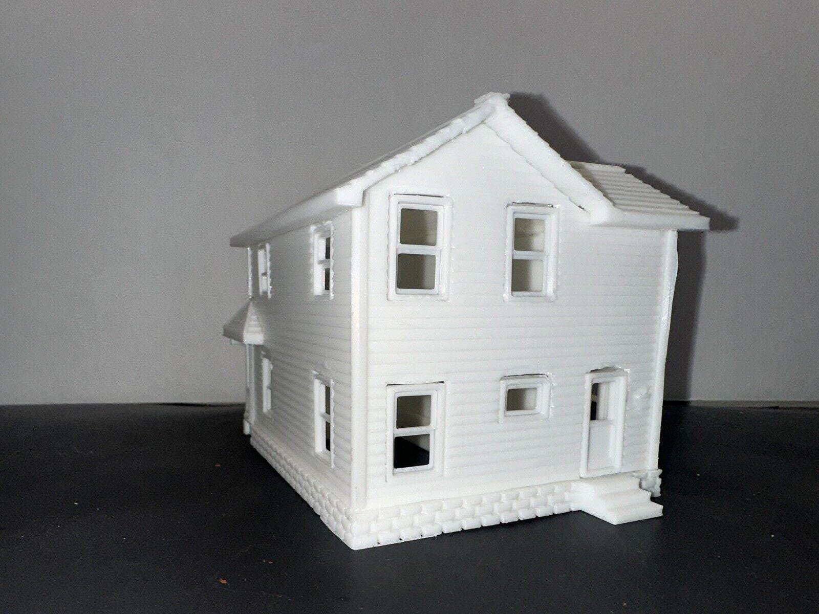 HO - Scale Modern Suburban Home 1:87 Farm House With Porch White Highly ...