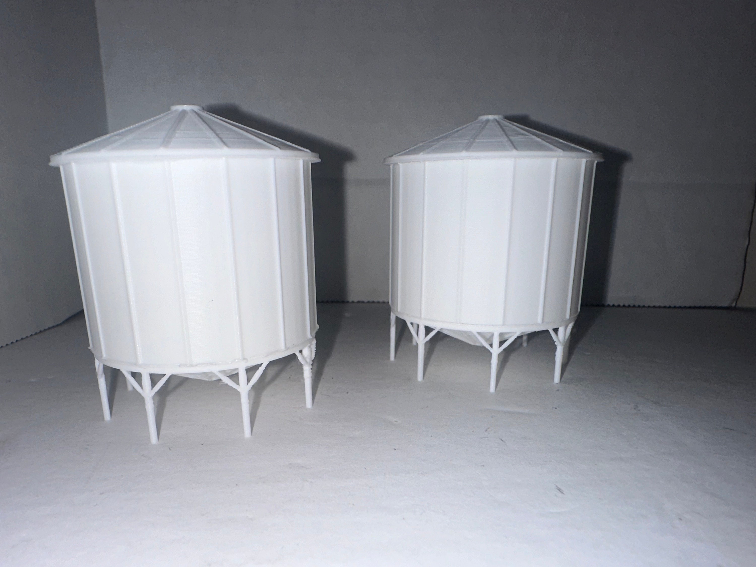 N Scale Grain Bin Dryer / Farm Silo 2-pack Detailed Model 1:160 Train ...