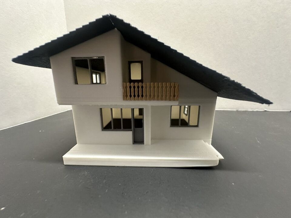 HO Scale Mountain House Alpine White Chalet 1:87 Modern Ski Home ...