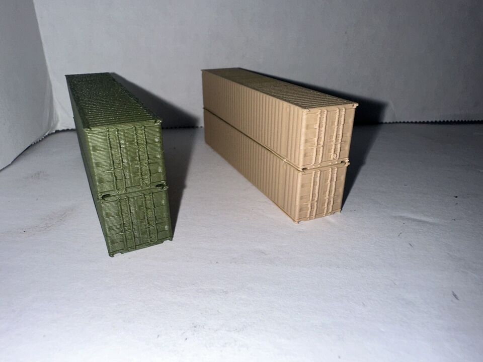 N - Scale Army US Military Shipping Containers High Detail 1:160 40' (4 ...