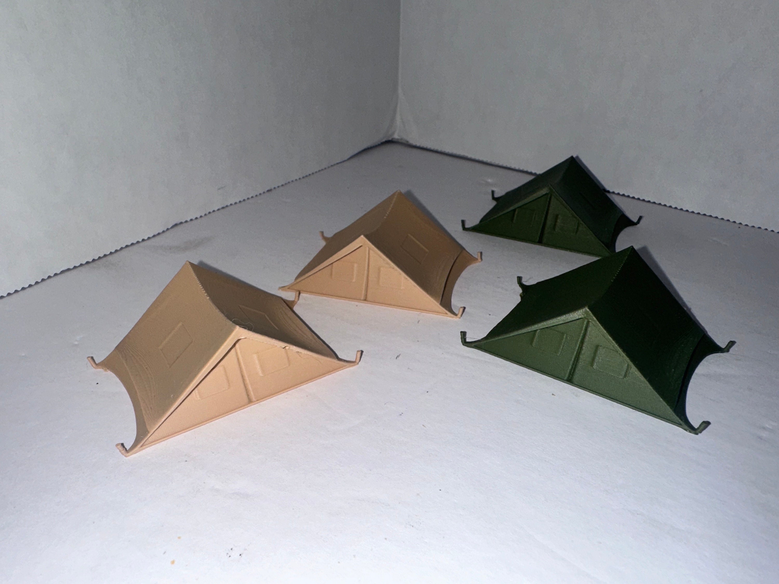 HO Scale Camping Tents 4-pack Army / Military Colors 1:87 Camp Scenery ...