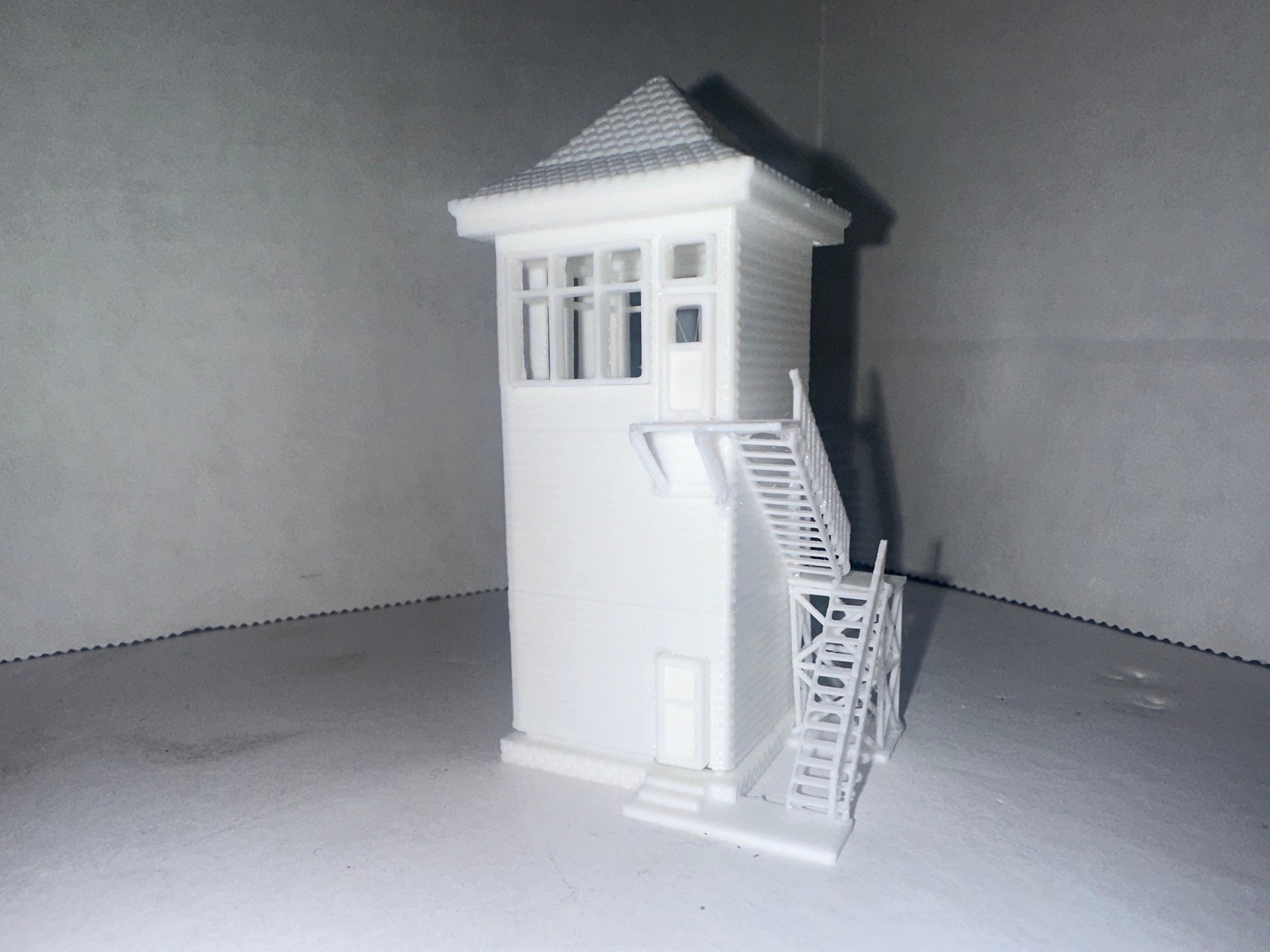 N - Scale Train Signal Tower / Railyard Control Building 1:160 Detailed ...
