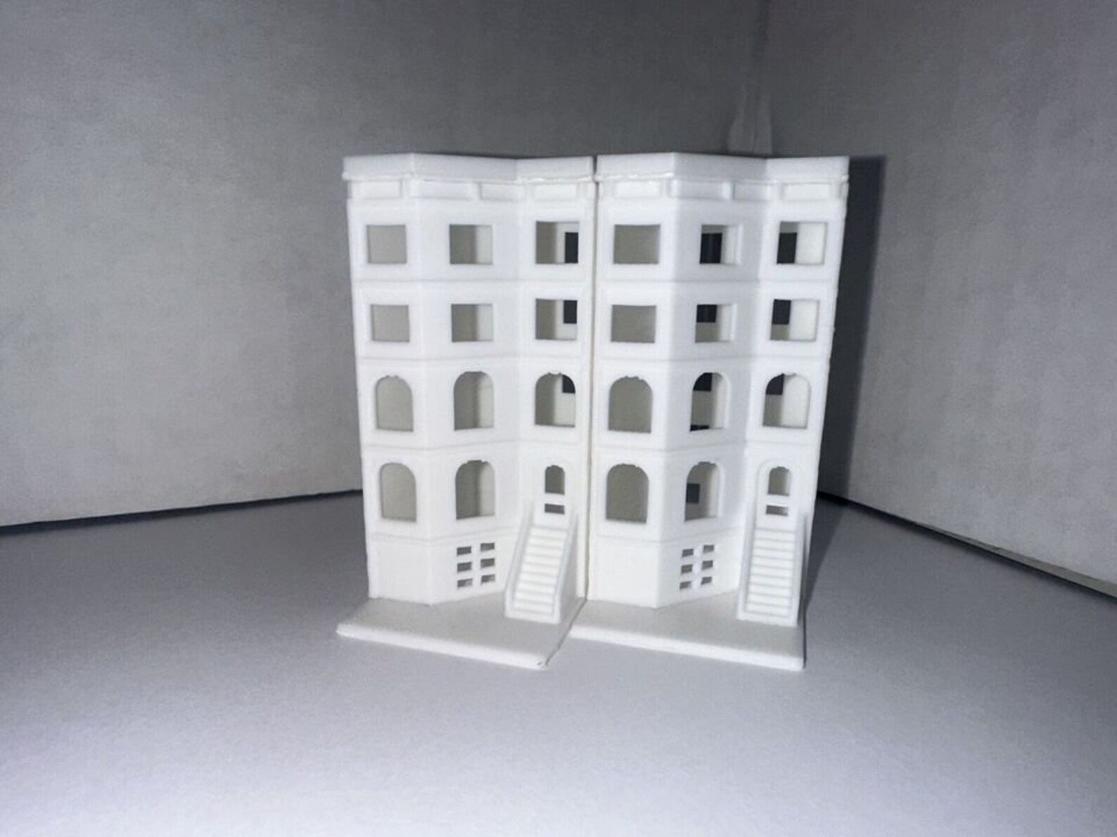 Z - Scale Townhouse (2 Pack) City Buildings 1:220 White Unpainted Urban ...