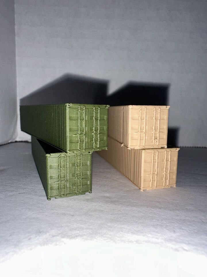 N - Scale Army US Military Shipping Containers High Detail 1:160 40' (4 ...