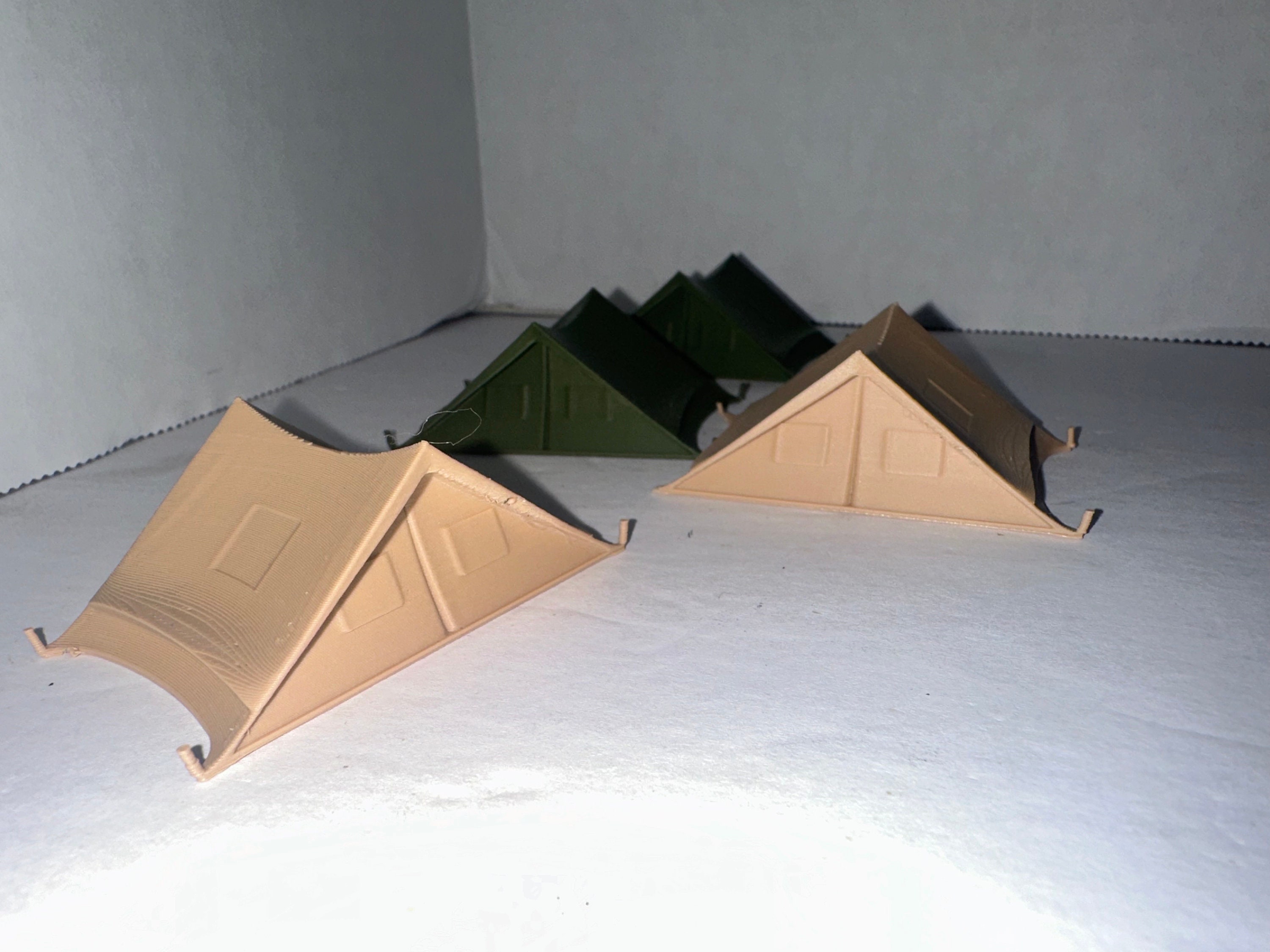HO Scale Camping Tents 4-pack Army / Military Colors 1:87 Camp Scenery ...