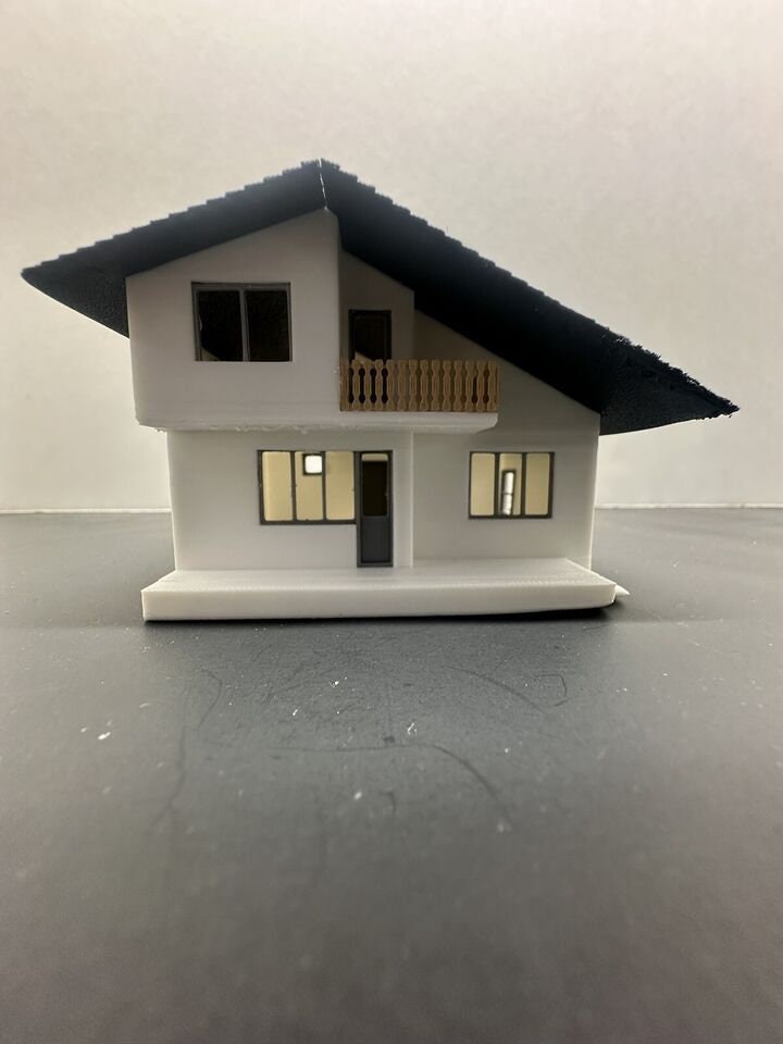 HO Scale Mountain House Alpine White Chalet 1:87 Modern Ski Home ...