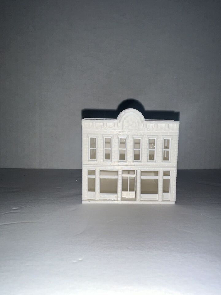 N - Scale Bank / Financial Building White Detailed Model 1:160 Scale ...