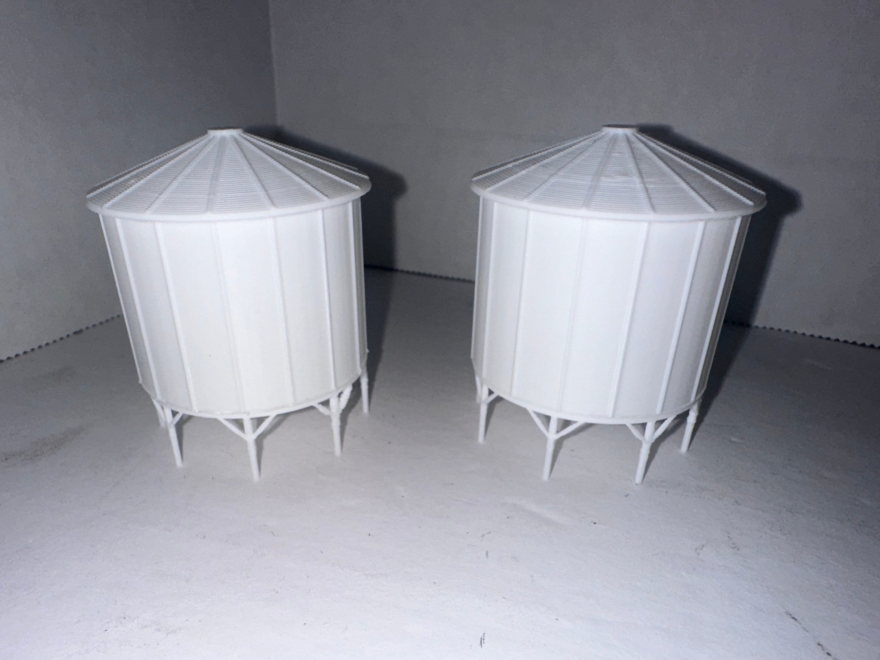 N Scale Grain Bin Dryer / Farm Silo 2-pack Detailed Model 1:160 Train ...