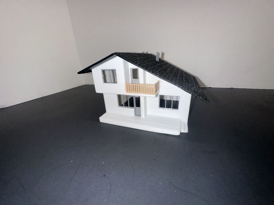 HO Scale Mountain House Alpine White Chalet 1:87 Modern Ski Home ...