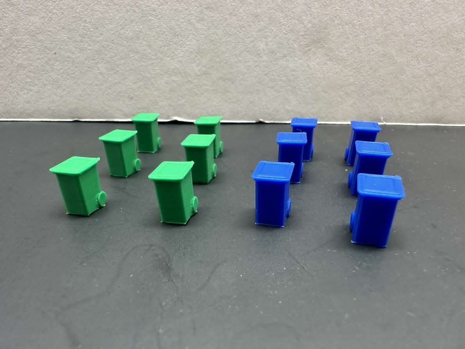 HO Scale Garbage Cans 12 Pack Trash Bins 1:87 Recycling Containers ...