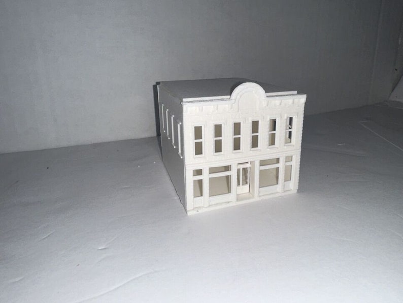 N Scale Bank / Financial Building White Detailed Model 1:160 Scale Two ...
