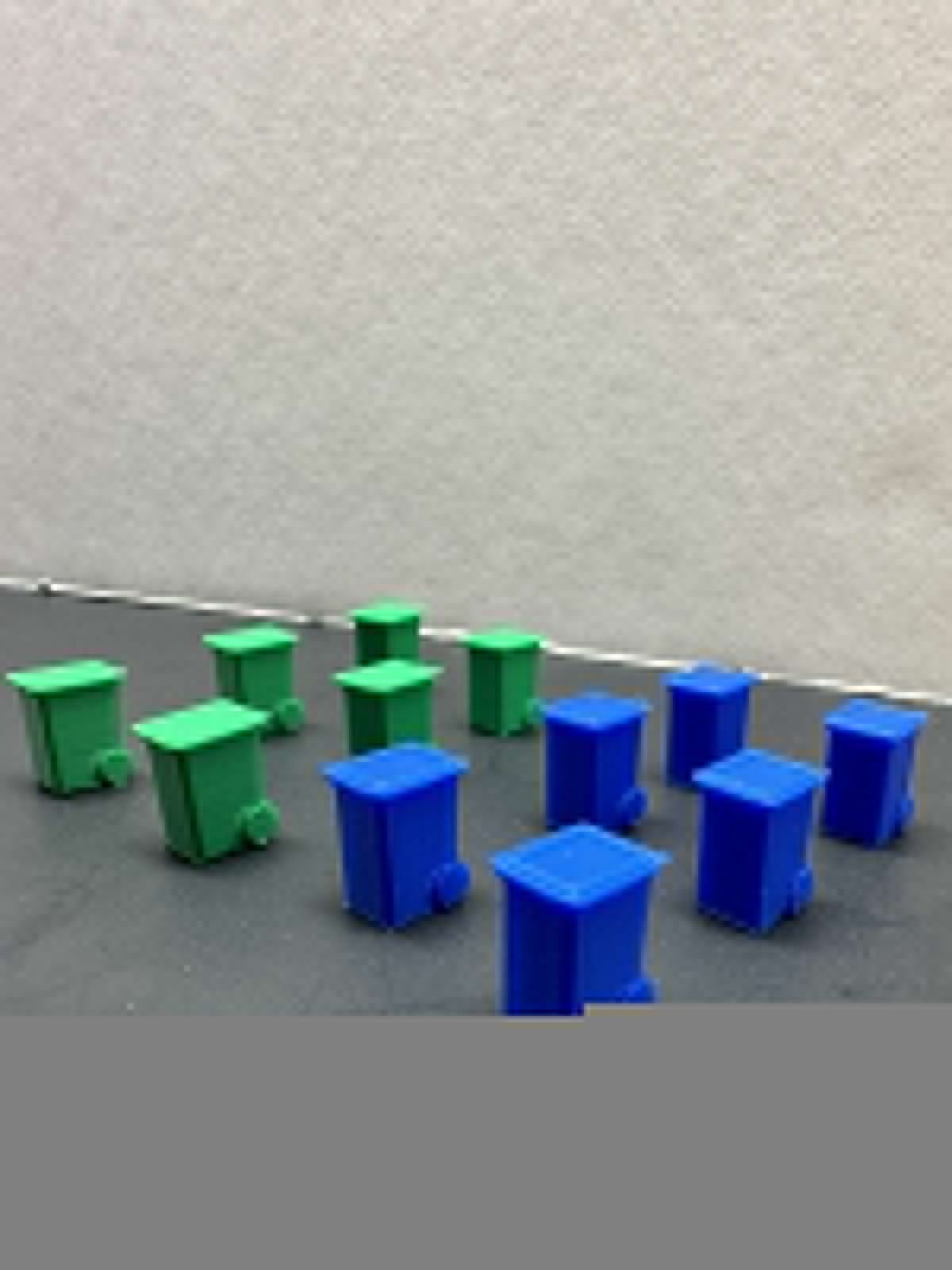 HO Scale Garbage Cans 12 Pack Trash Bins 1:87 Recycling Containers ...