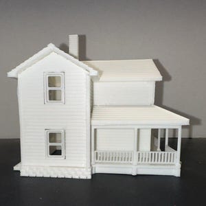 HO - Scale Modern Suburban Home 1:87 Farm House With Porch White Highly ...