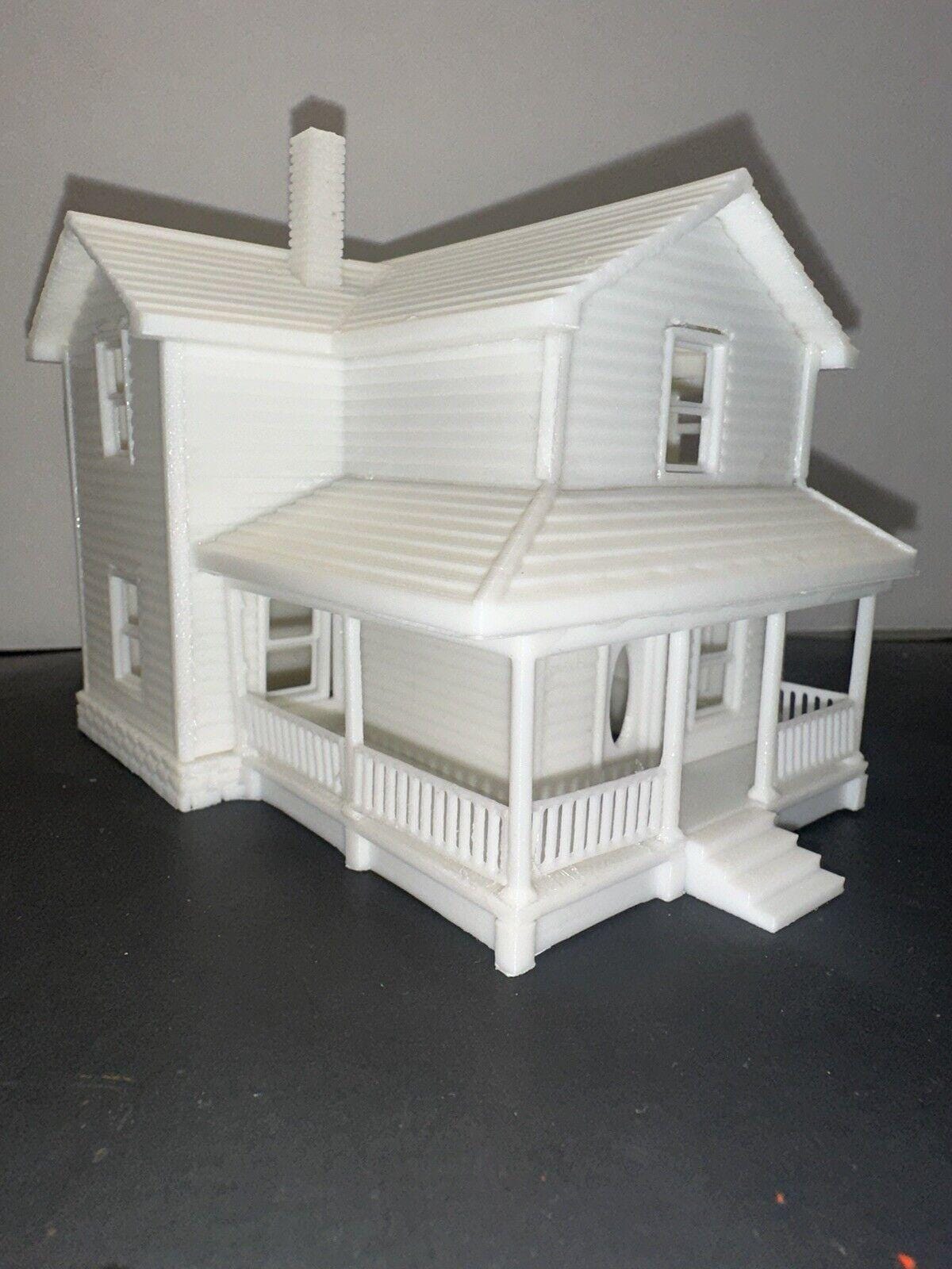 HO - Scale Modern Suburban Home 1:87 Farm House With Porch White Highly ...