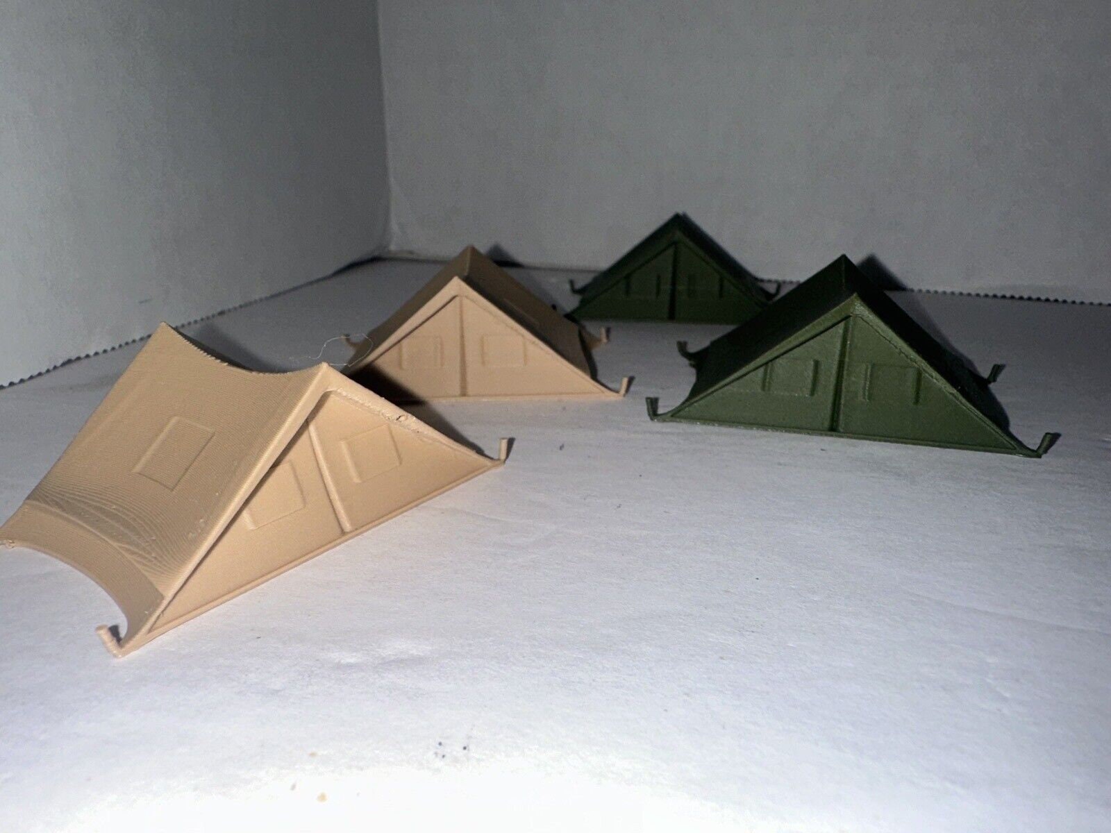 HO Scale Camping Tents 4-pack Army / Military Colors 1:87 Camp Scenery ...