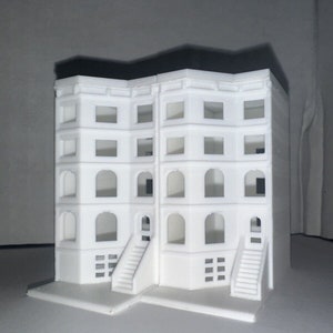 Z - Scale Townhouse (2 Pack) City Buildings 1:220 White Unpainted Urban ...