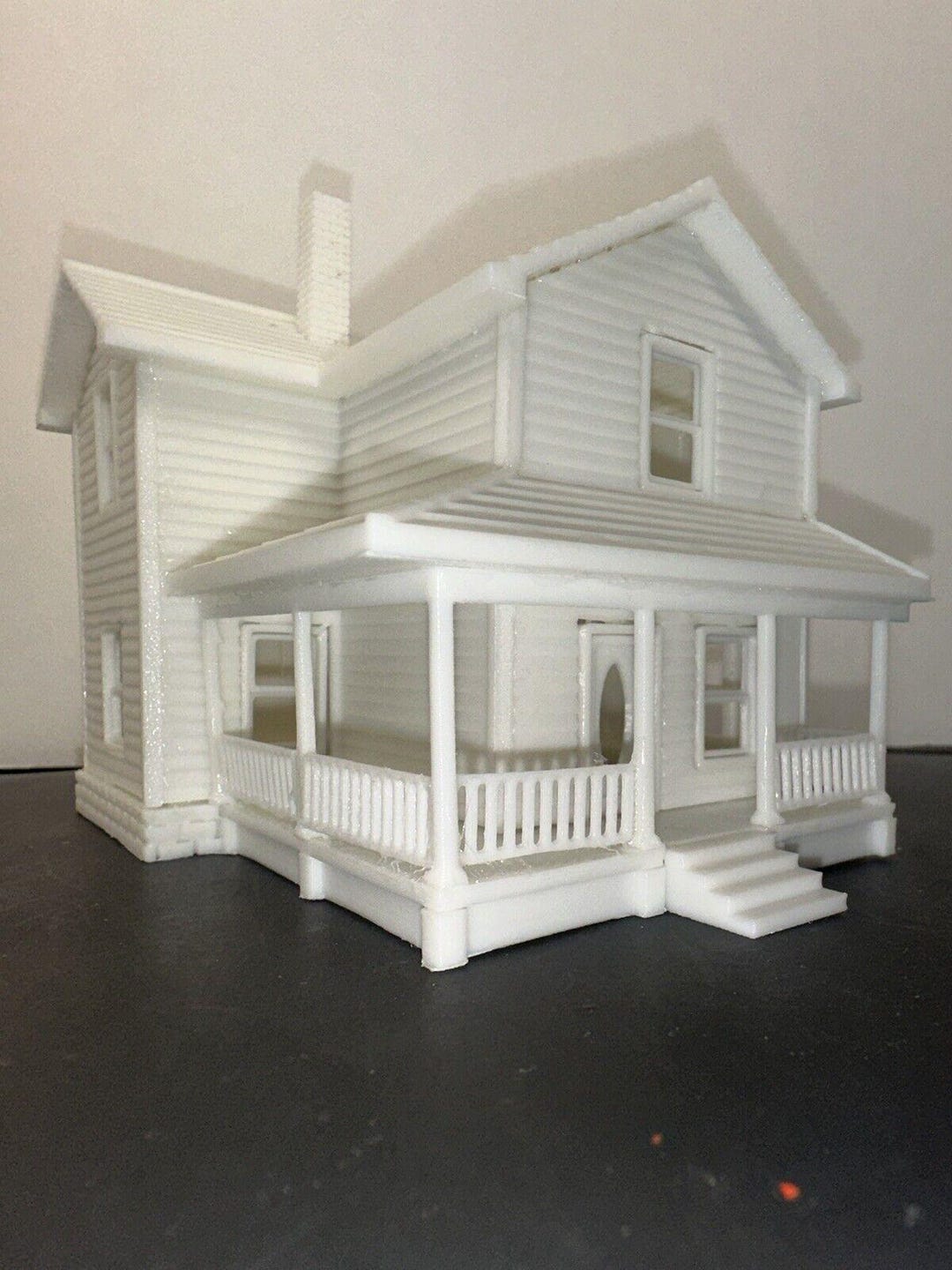 HO - Scale Modern Suburban Home 1:87 Farm House With Porch White Highly ...
