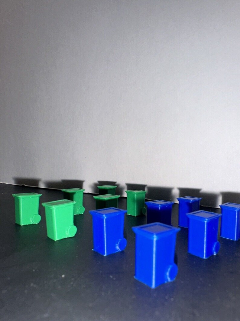 HO Scale Garbage Cans (12 Pack) Trash Bins 1:87 Recycling Containers ...