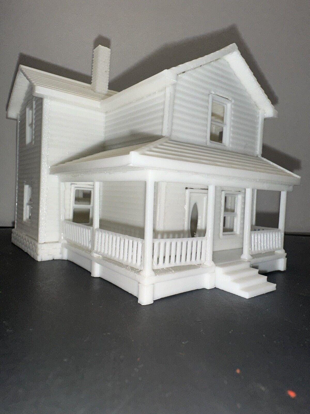 HO - Scale Modern Suburban Home 1:87 Farm House With Porch White Highly ...