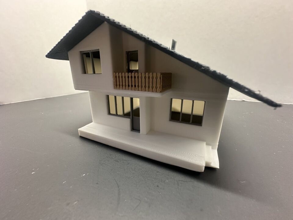 HO Scale Mountain House Alpine White Chalet 1:87 Modern Ski Home ...