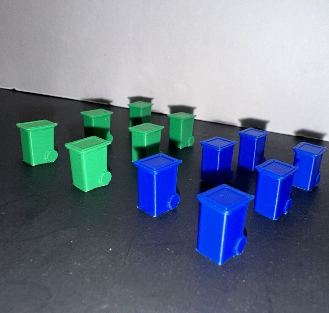 HO Scale Garbage Cans (12 Pack) Trash Bins 1:87 Recycling Containers ...