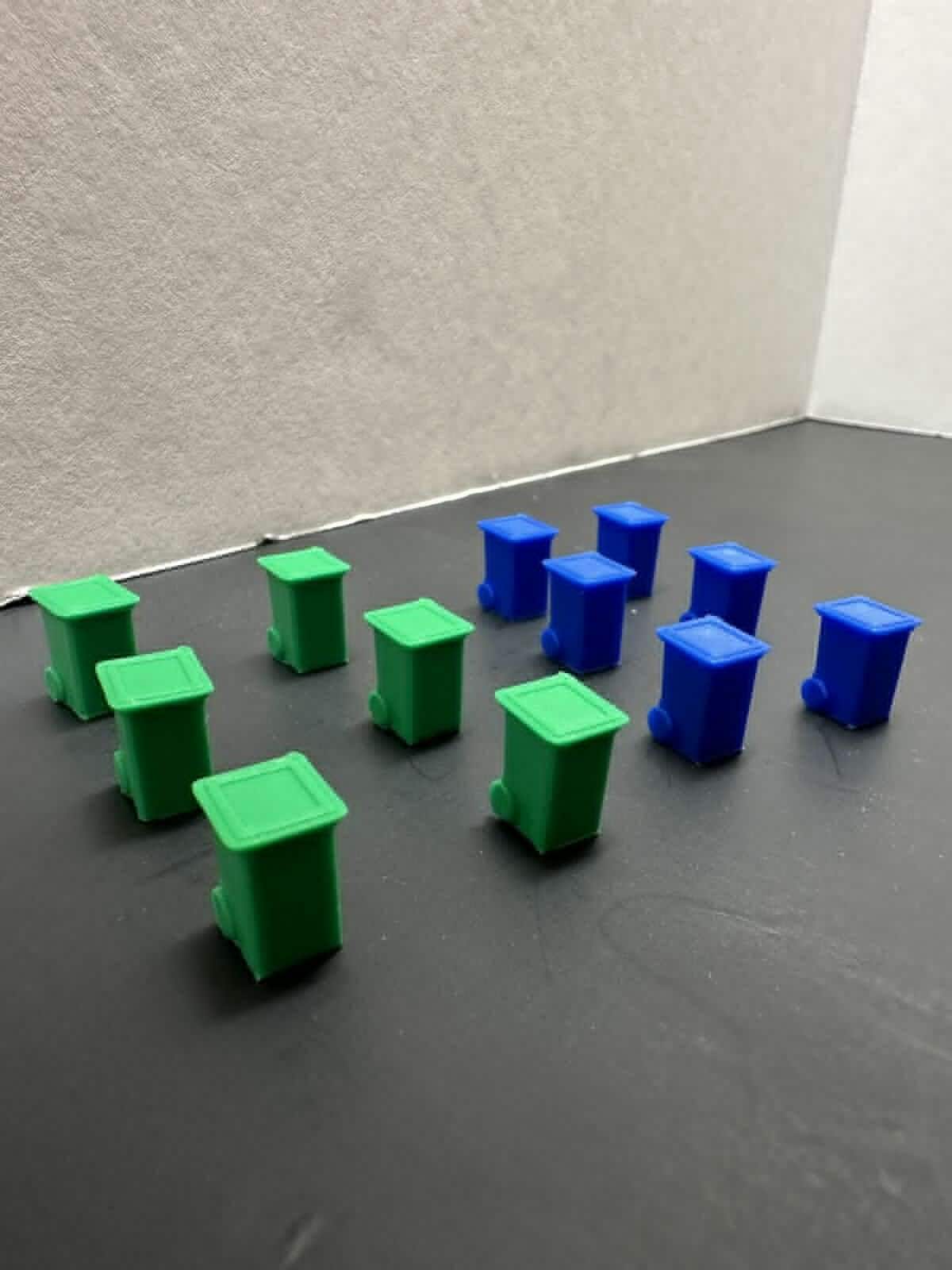 HO Scale Garbage Cans 12 Pack Trash Bins 1:87 Recycling Containers ...