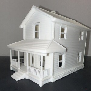 HO - Scale Modern Suburban Home 1:87 Farm House With Porch White Highly ...