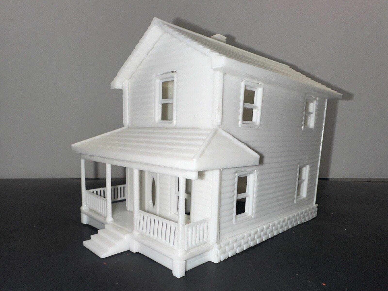 HO - Scale Modern Suburban Home 1:87 Farm House With Porch White Highly ...