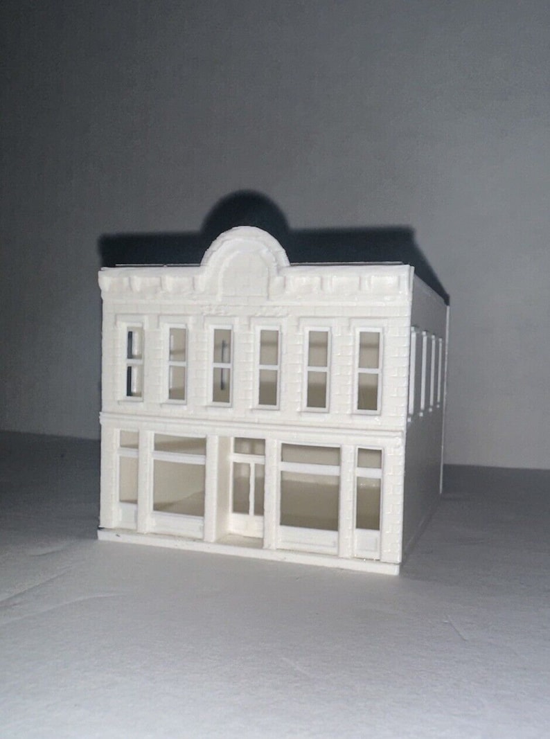 N Scale Bank / Financial Building White Detailed Model 1:160 Scale Two ...