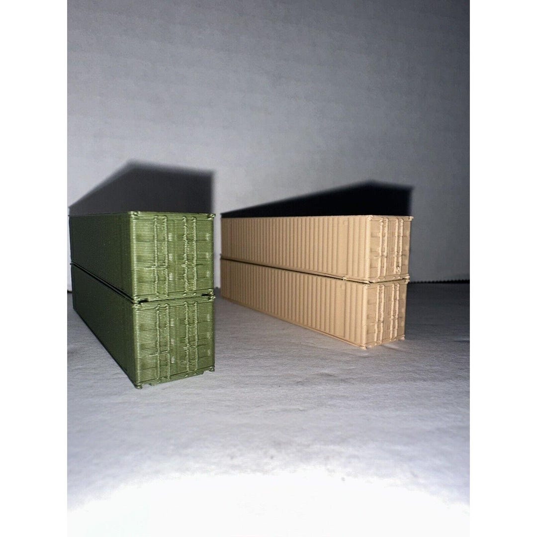 N - Scale Army US Military Shipping Containers High Detail 1:160 40' (4 ...