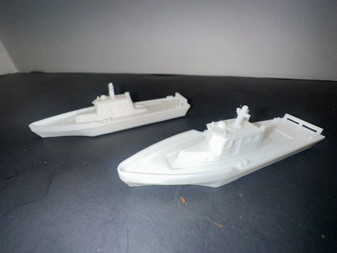 N - Scale Boat (2-pack) Detailed 1:160 Speedboat / Fishing Boat White ...