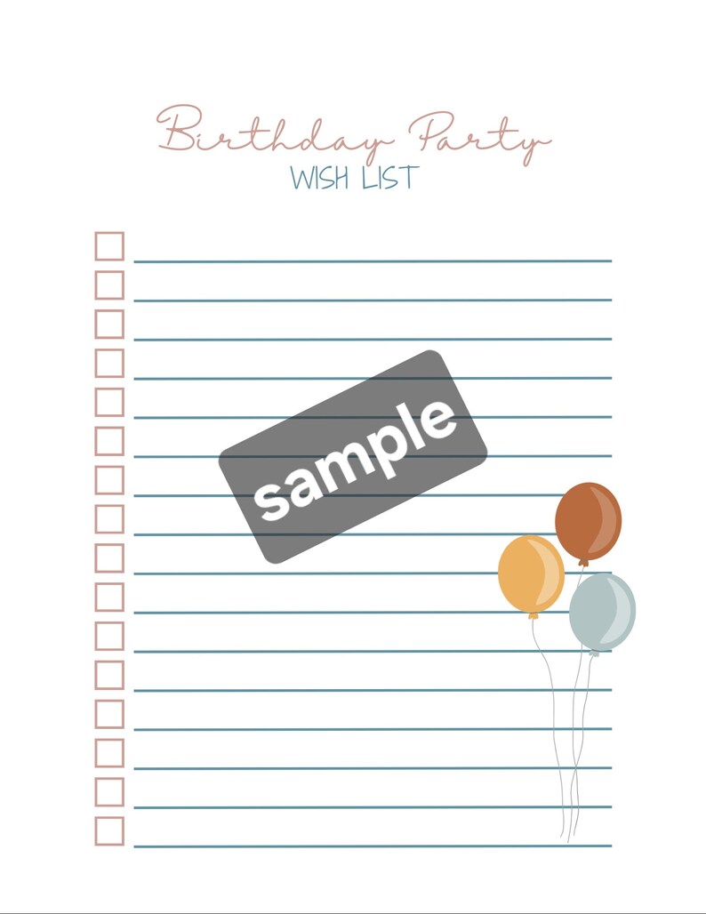 Birthday Planning Bundle Printable Download Digital - Etsy