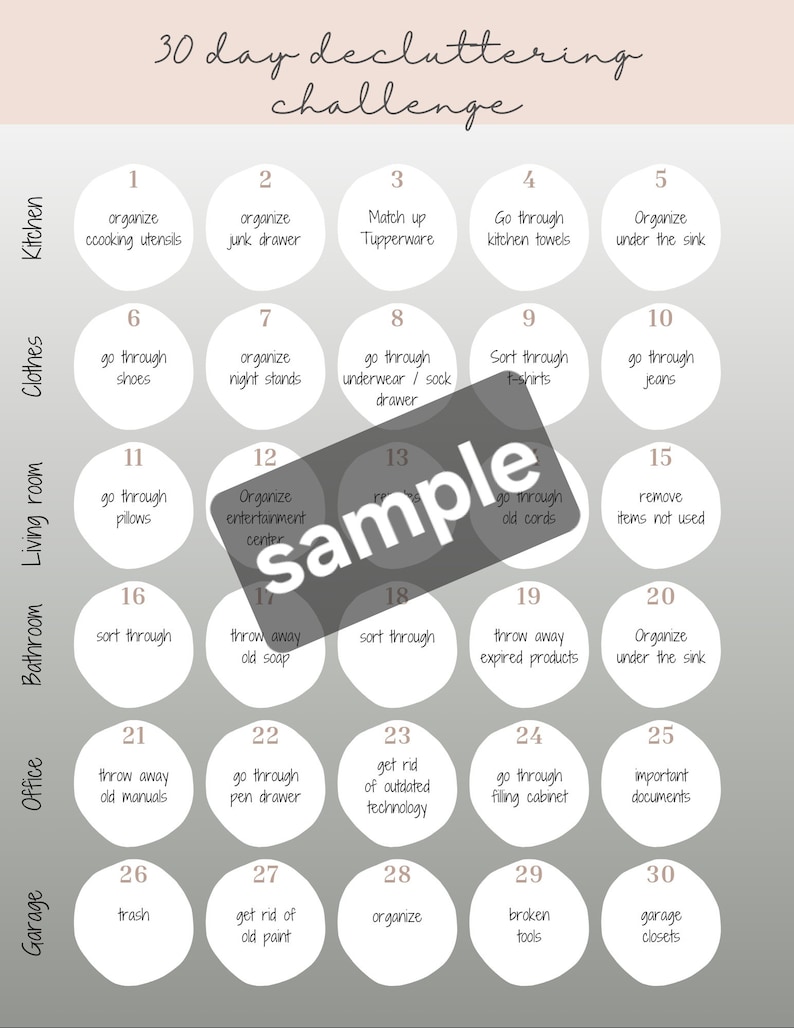 30 Day Decluttering Challenge - Etsy