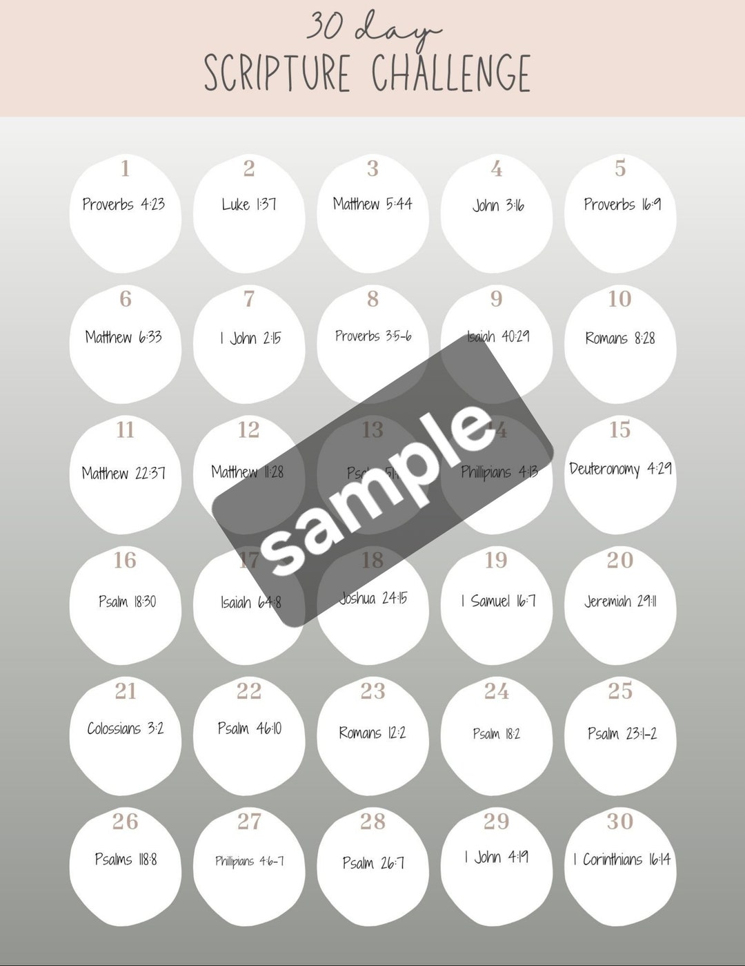 30 Day Scripture Challenge Digital Download Printable - Etsy
