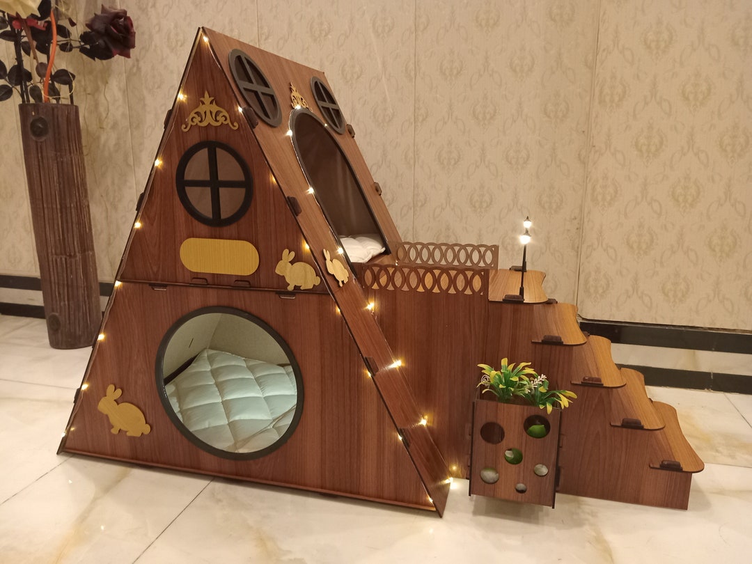 Modern Rabbit House, Indoor Rabbit Castle, Extra Large Rabbit House ...