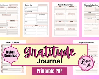 Gratitude Journal Printable BUNDLE Gratitude Template, Daily Gratitude ...