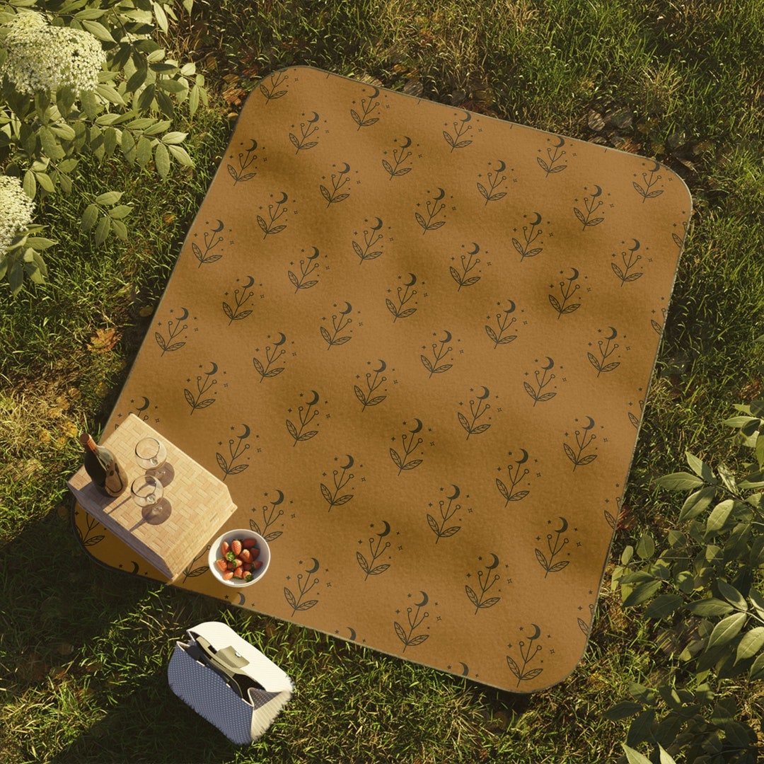 Night Garden Brown Foldable Picnic Blanket Waterproof and Perfect for ...