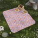Foldable Picnic Mat With Peach Design Waterproof, Roll Up, and Compact ...
