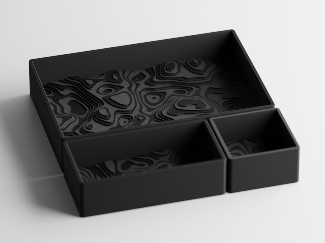 Stepped Box Set, Three Sizes Organizer Boxes, Office Organization Tray ...