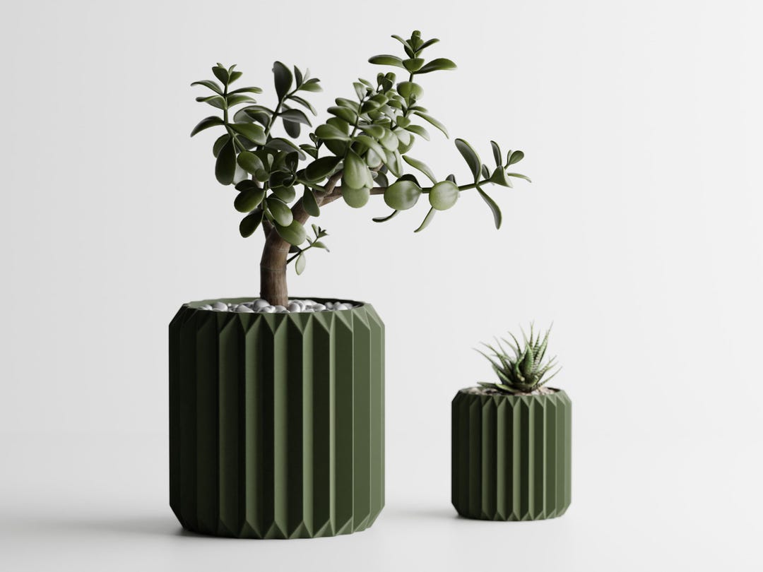 Origami Planter Pot | Indoor Textured Flower Pot | Green Succulent ...