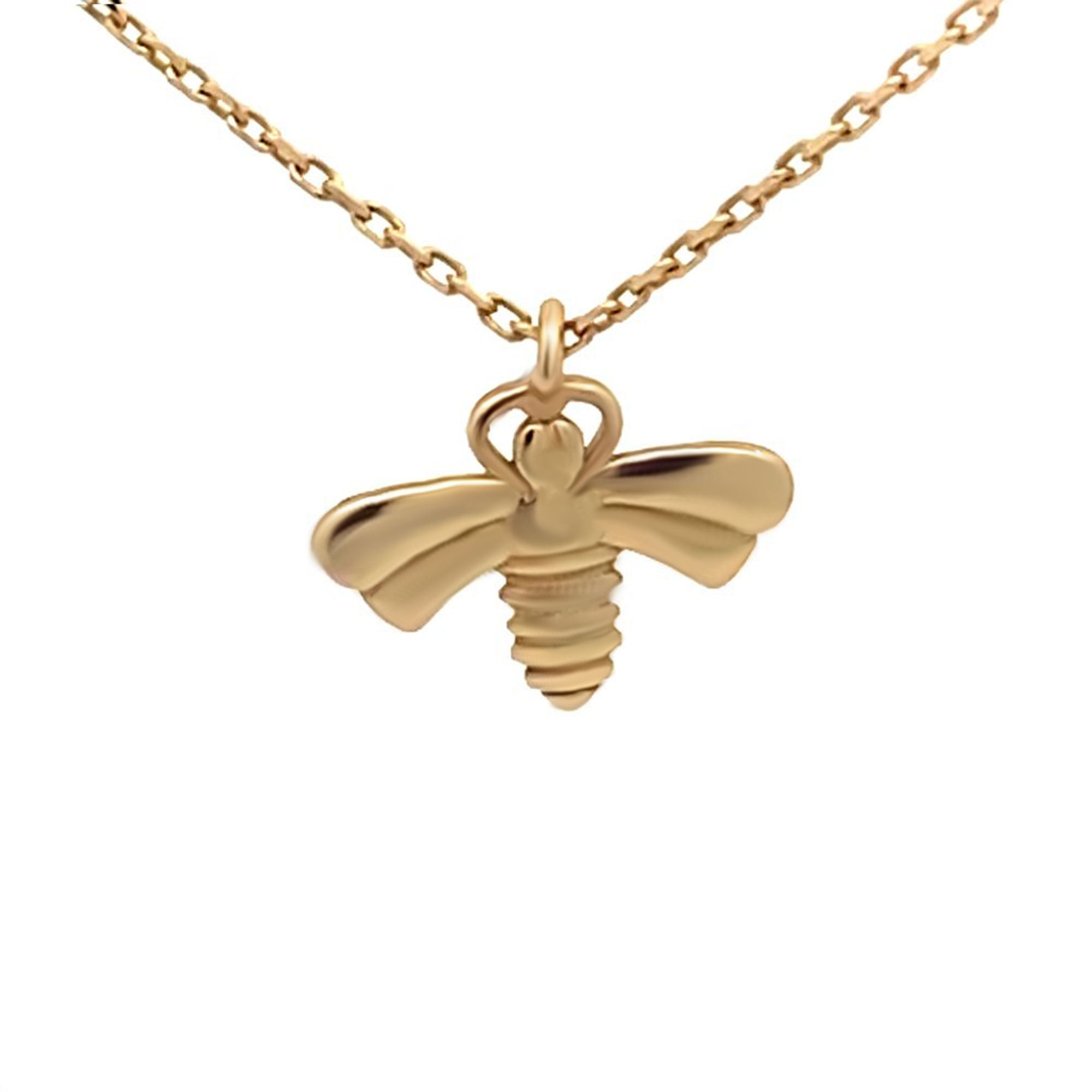 14K Solid Gold Bee Necklace Dainty Honey Bee Pendant Necklace Gift for ...