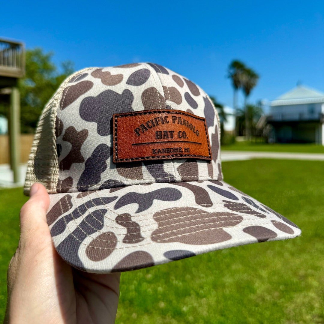 Pacific Paniolo Leather Patch Hat Camo Snapback Kaneohe Hawaii - Etsy
