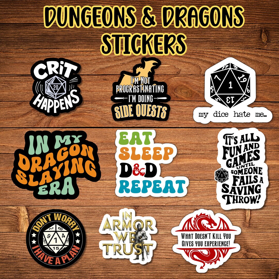 Dungeons and Dragons Stickers for Your Laptop or Water Bottle, Dnd ...