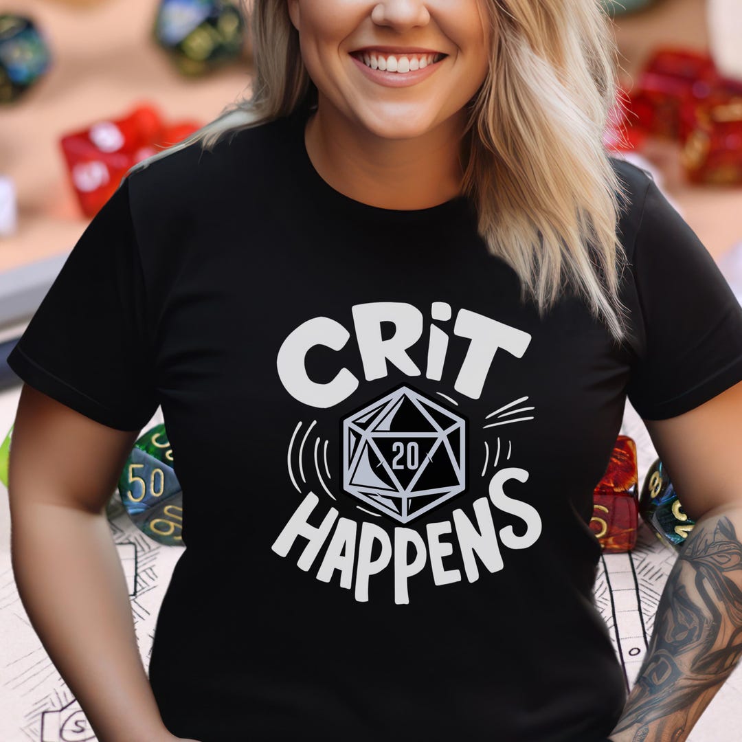 Dnd Gift Shirt Crit Happens, Dnd Dice, RPG Dnd, Dnd Game, Handmade Dnd ...