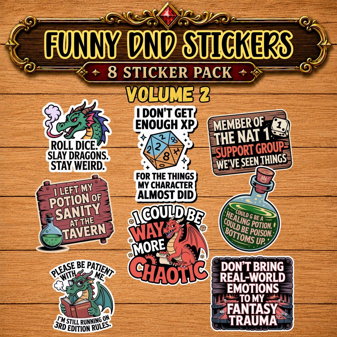 Dnd Merch, Dnd Stickers,, Water-resistant Vinyl Decals, Dnd Gifts ...