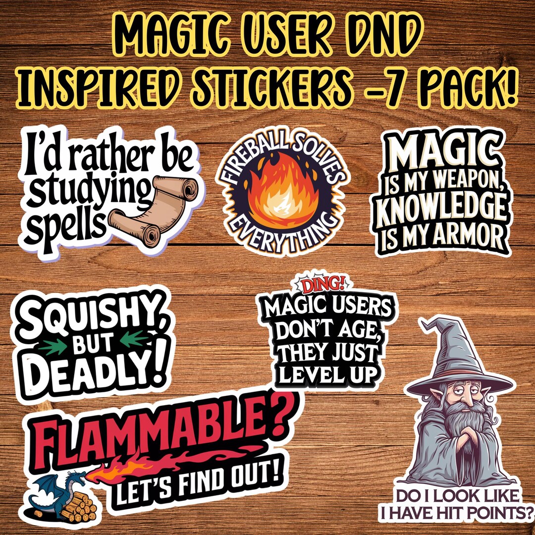 Dnd Wizard Stickers for Your Laptop or Water Bottle, Dnd Stickers, Dnd ...