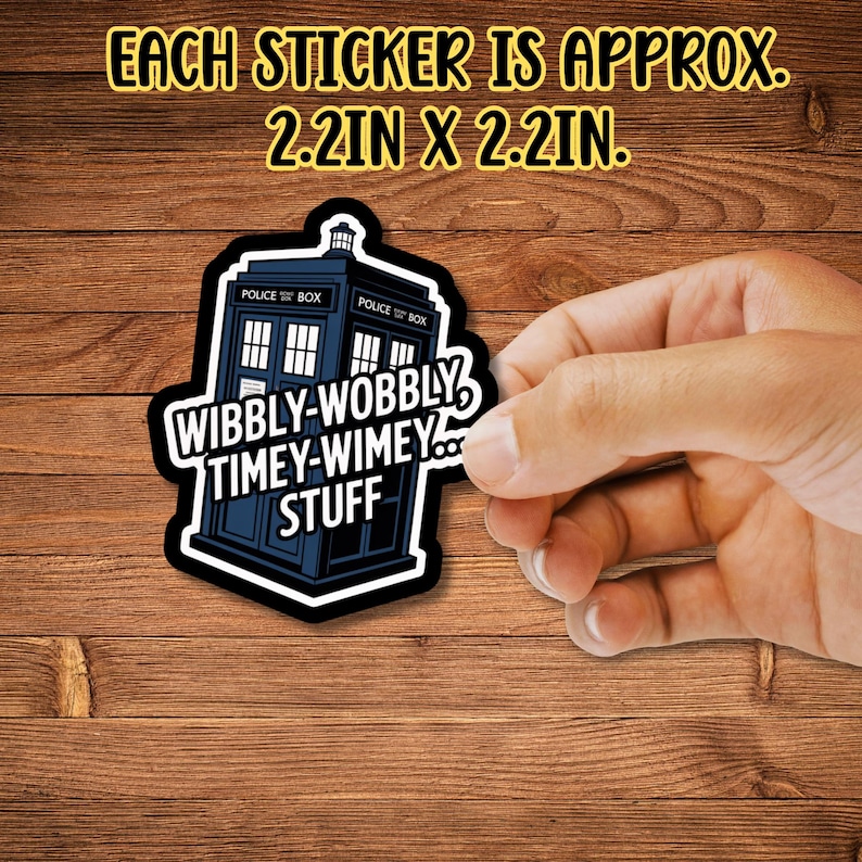 Dr Who Stickers Pack, TARDIS Funny Quotes Decals, Wibbly Wobbly Timey ...