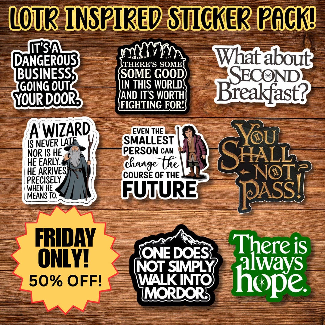 Lord of the Rings Vinyl Stickers Set for Fans of Middle Earth ...